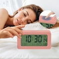 Unique Bargains Digital Alarm Clock with LED Display Pink 5.4"L x 1.4"W ...