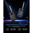 LEKATO WS-200 2.4GHz Wireless Guitar Transmitter & Receiver Set with ...