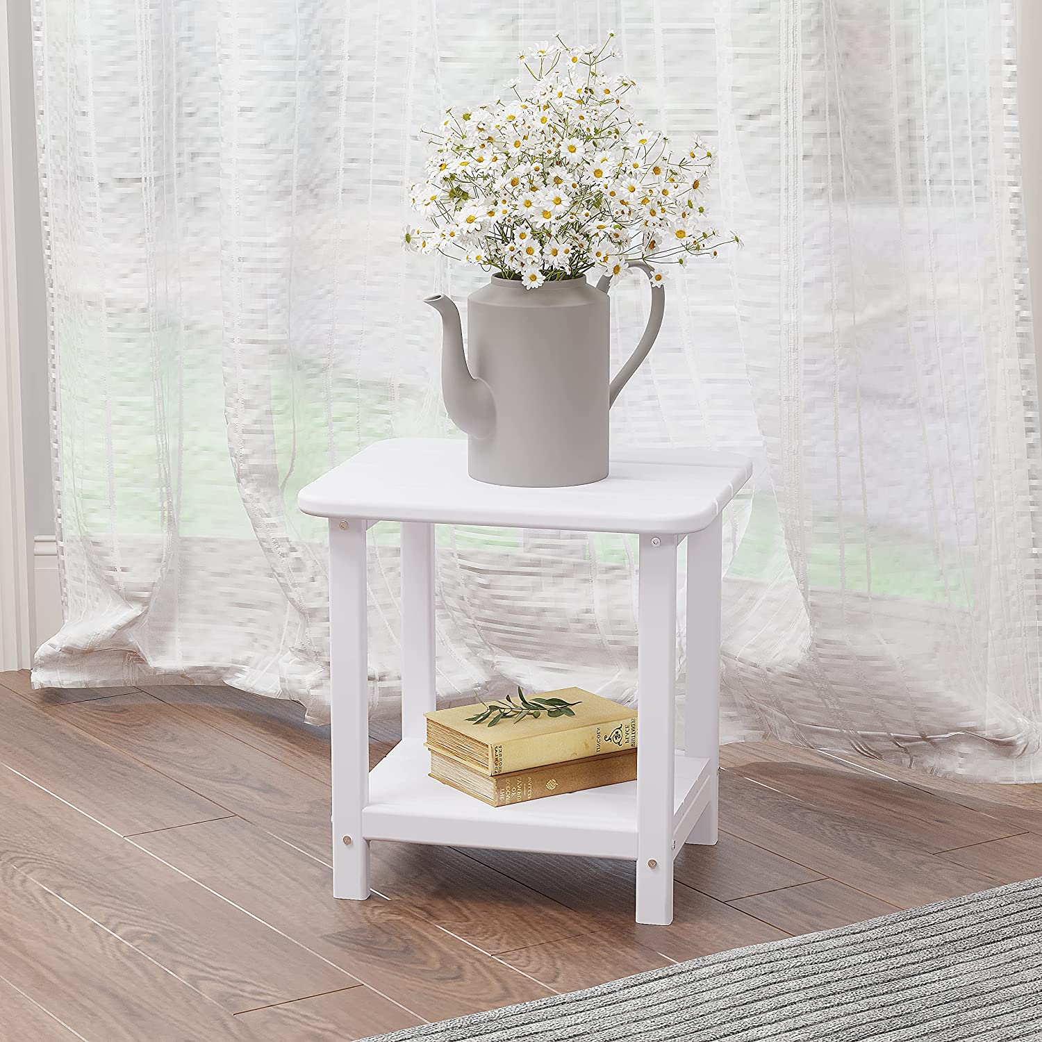 18"x15" Side Table, Patio Adirondack Small End Table All Weather HDPE ...