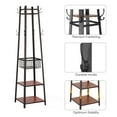 VECELO Coat Rack with Deep Metal Basket, 2-tier Shelves & 8 Dual Hooks ...