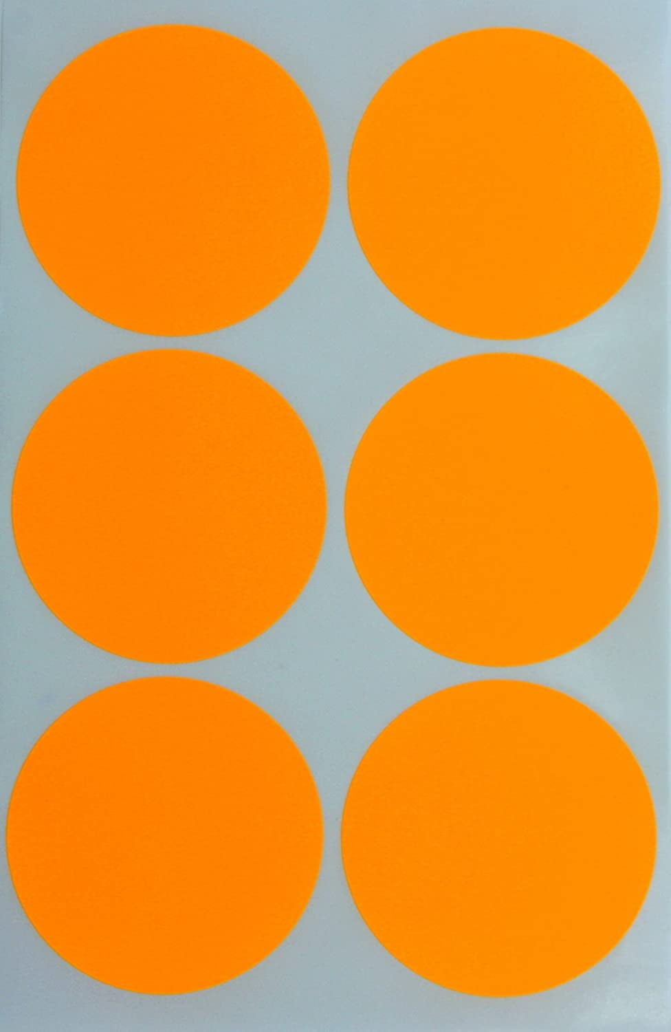 Neon Orange Round 2" inch Stickers - 50mm dots Sticker Permanent ...