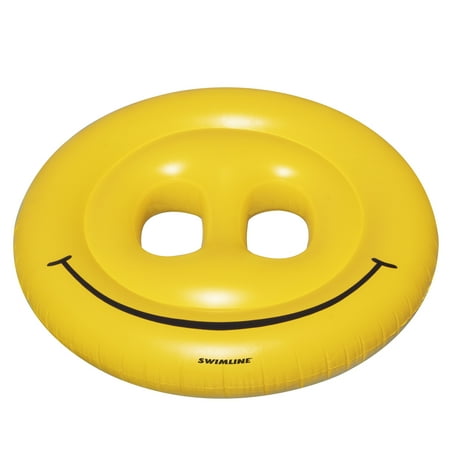 72" Water Sports Inflatable Smiley Face Island 2-Person Swimming Pool ...