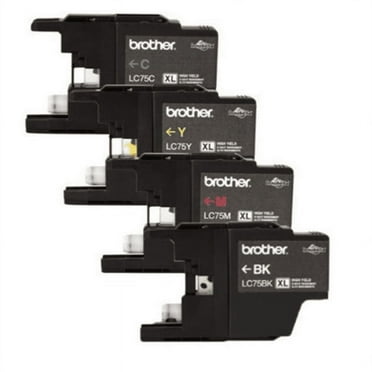 Brother Genuine LC-75 (LC75BK, LC75C, LC75M, LC75Y) High Yield Ink ...