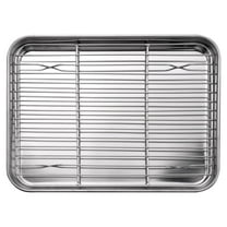 9 Inch Toaster Oven Tray and Rack Set, Small Stainless Steel Baking Pan ...