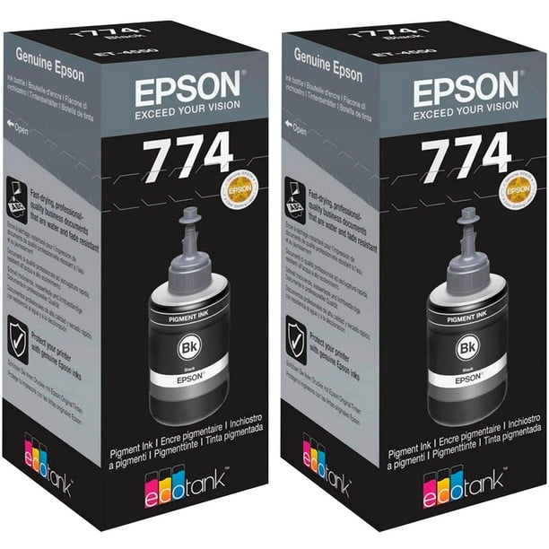 Kit 2 Botellas Tinta EPSON T774 Negro Epson Original 140 ml | Bodega ...