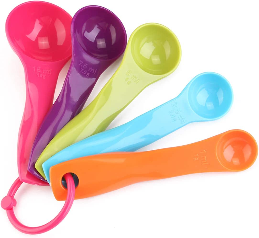 5pcs Colorful Plastic Measuring Spoons Set Powder Scoop Salt Spoon ...