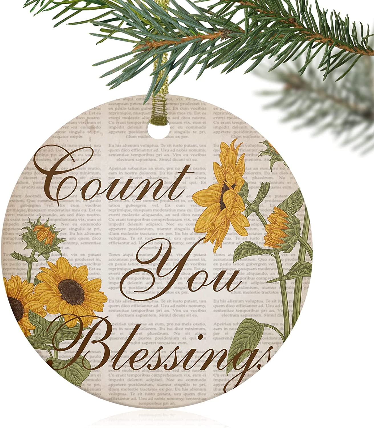 Flowers Ceramic Ornaments 3 Inch Round Ceramic Christmas Ornaments ...