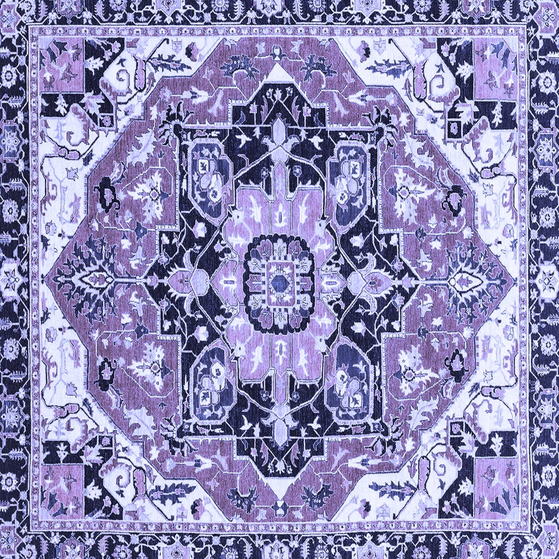 Ahgly Company Indoor Square Abstract Blue Modern Area Rugs, 7' Square ...