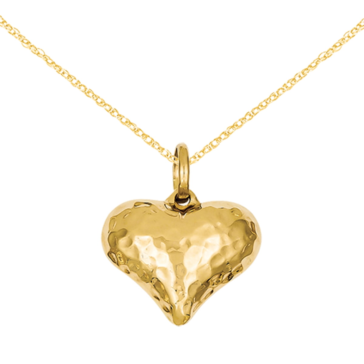 Primal Gold Primal Gold 14 Karat Yellow Gold Faceted Puffed Heart Primal Gold Primal Gold 14 Karat Yellow Gold Faceted Puffed Heart