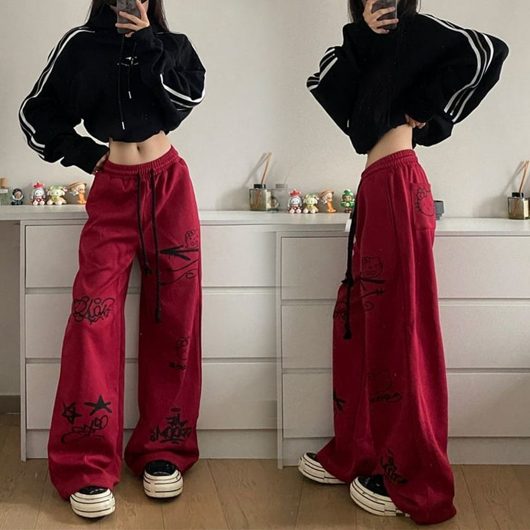 Retro streetwear graffiti pants Hip hop baggy sweatpants Retro streetwear graffiti pants Hip hop baggy sweatpants