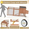 AECOJOY 95" Chicken Coop with Wheels, Poultry Cage Wooden Chicken Hutch ...
