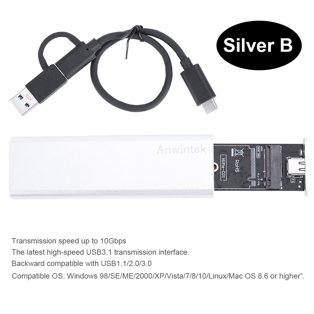 Caja Disco Duro M.2 SSD NVMe USB3.1/3.2 Gen1/Gen2 10Gbps para PC Portátil | Walmart en línea