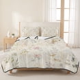 Field Floral 3 Piece Quilt Bedding Set with 2 Pillow Shams, Spring ...