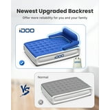 "iDOO 18"" Queen Size Air Mattress with Built-in Pump & Headboard" - Walmart.com