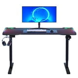 Hyasfey 140x60CM Gaming Desk, 3 Levels Electric Lift Standing Desk ...