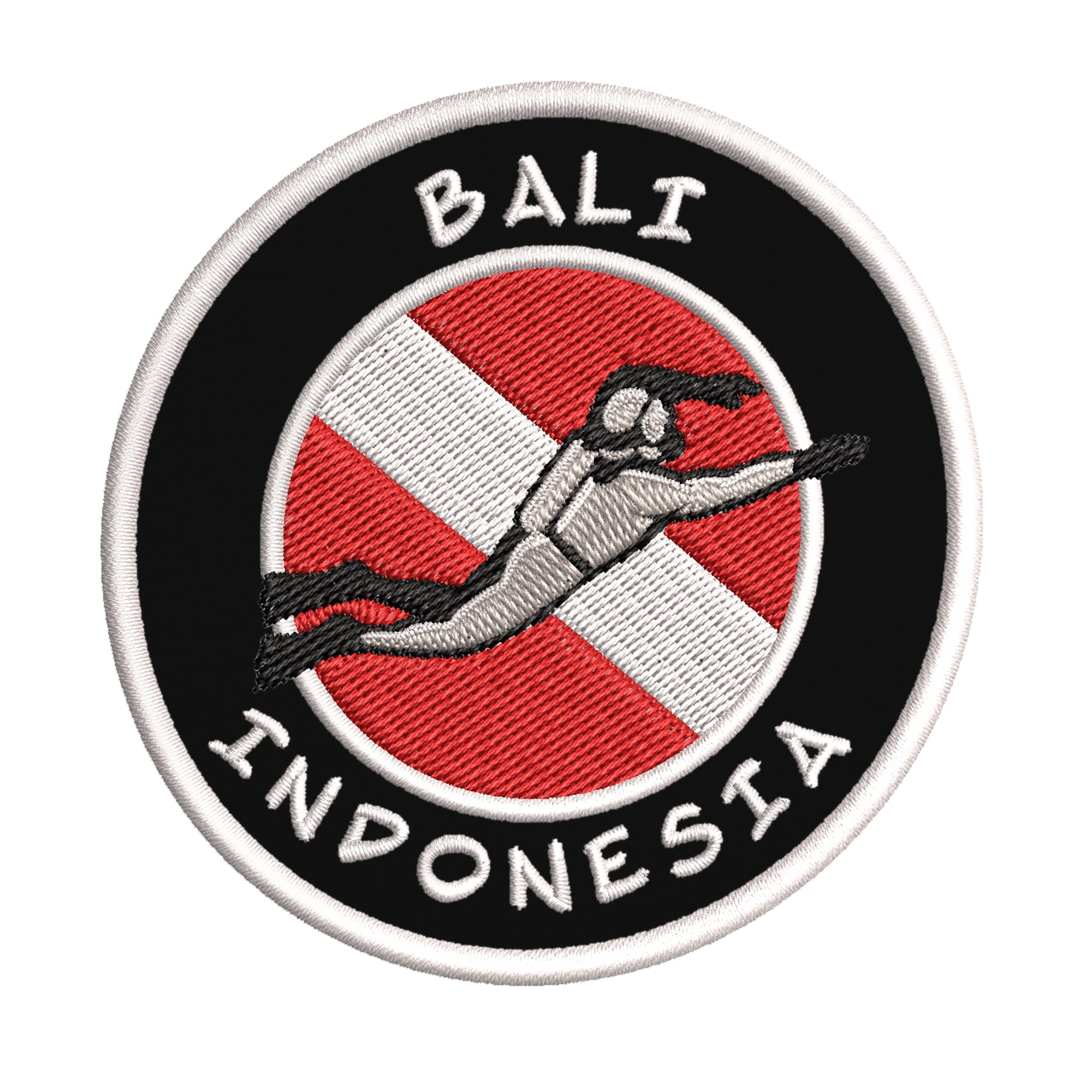 Bali, Indonesia Scuba Diver Flag 3.5 Inch Iron Or Sew On Embroidered ...
