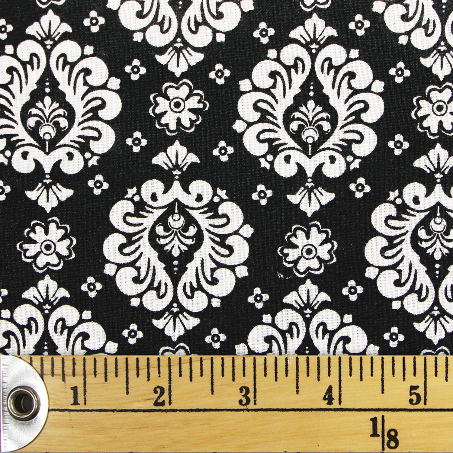 Click here for Fabric Creations Black With White Damask Fat Quart... prices