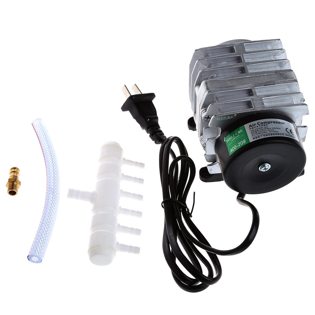 40L/min 25W Electromagnetic Air Compressor Aquarium Oxygen Pond Air ...
