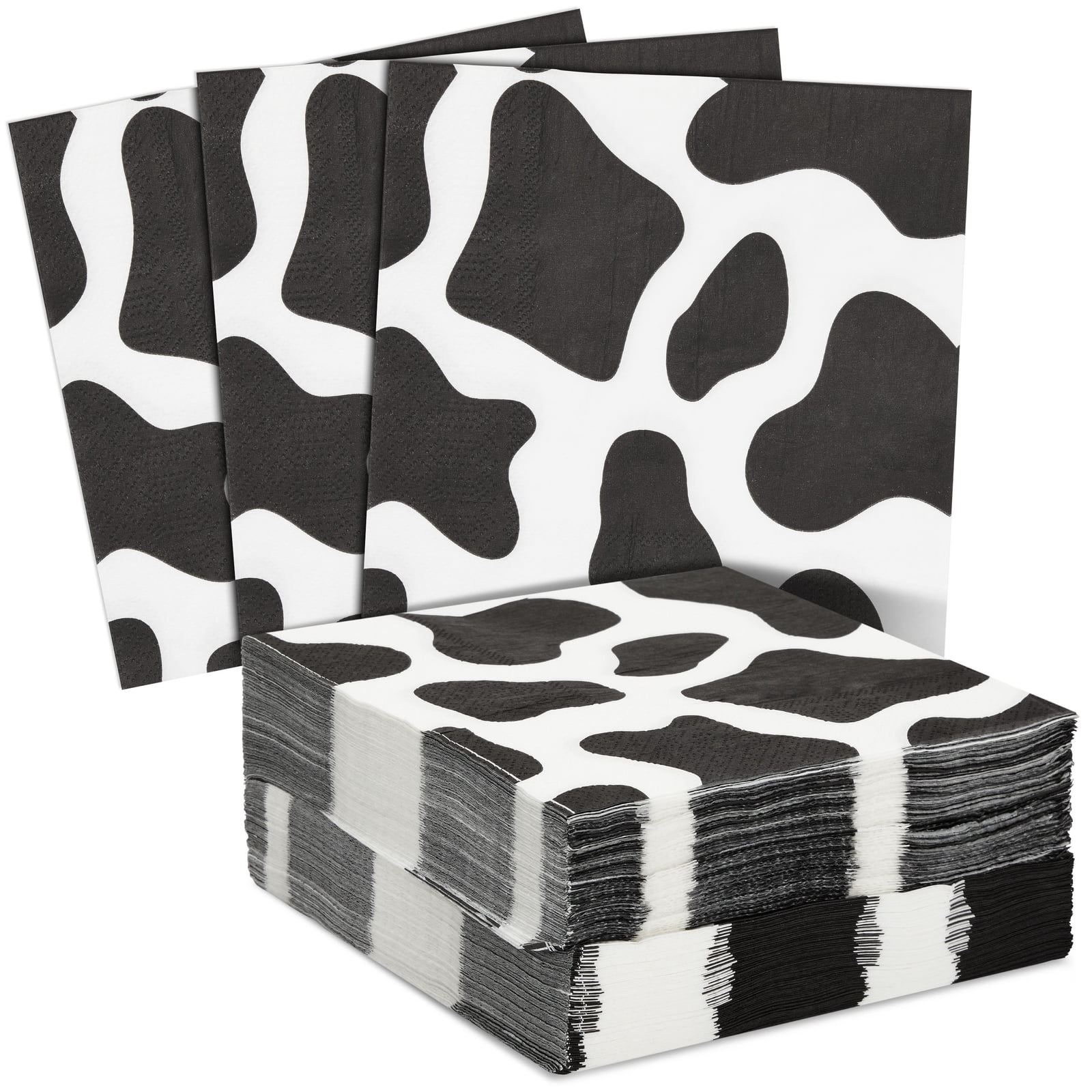 100 Pack Cow Print Napkins for Farm Animal Birthday Party Supplies, 2 ...
