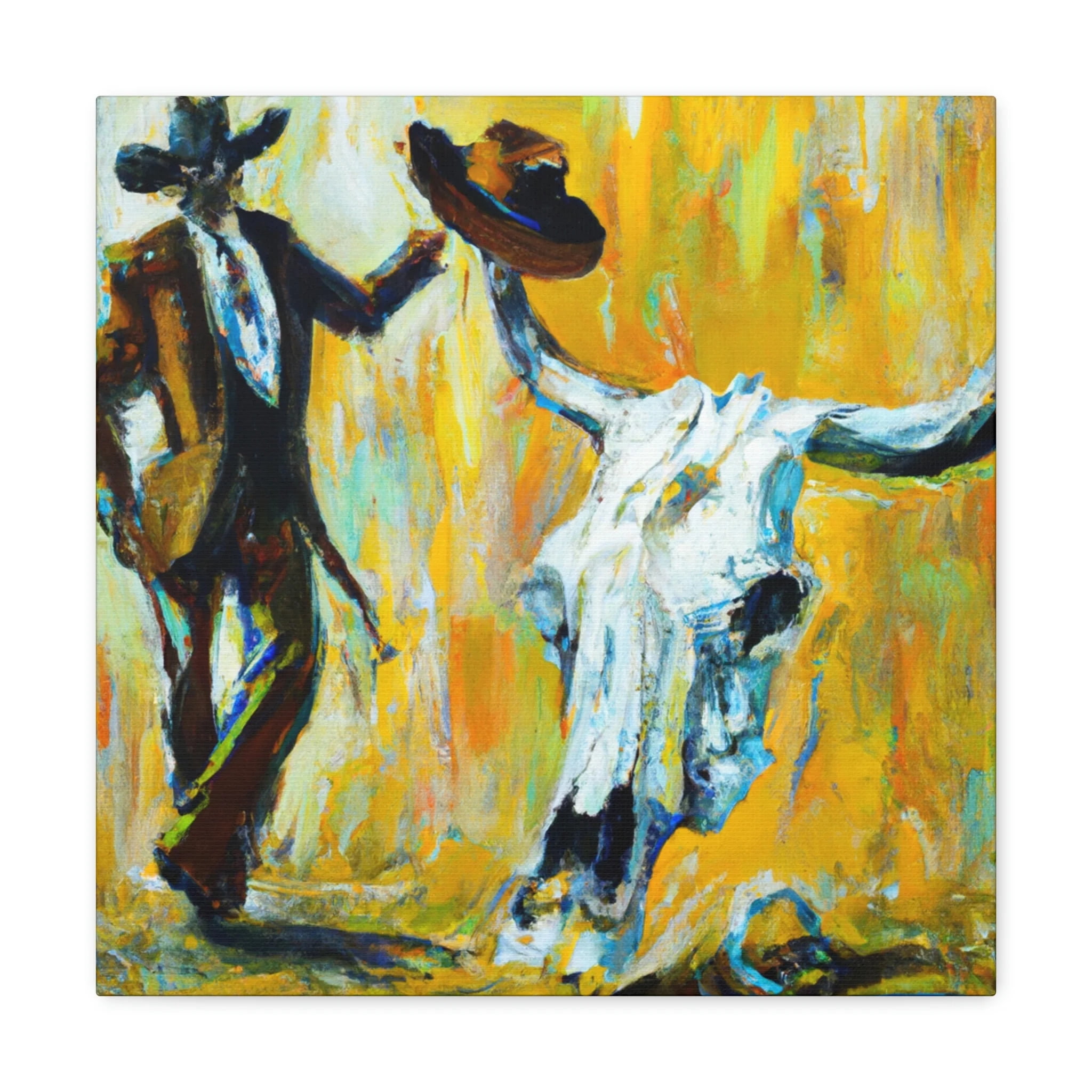 Cow Skull Impressionism - Canvas - Walmart.com