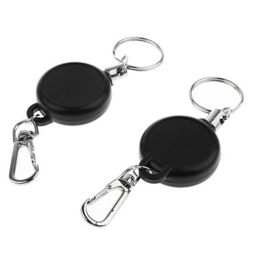 Retractable Key Reel, Heavy Duty Keychain with Carabiner, Steel Cable ...