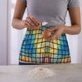 Abstract Colored Plaid Half Waist Apron Gradient Grid Gemstone Modern ...