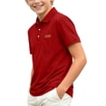 WAVSUF Boys Short Sleeve Polo Shirts, Breathable Lightweight Collared ...