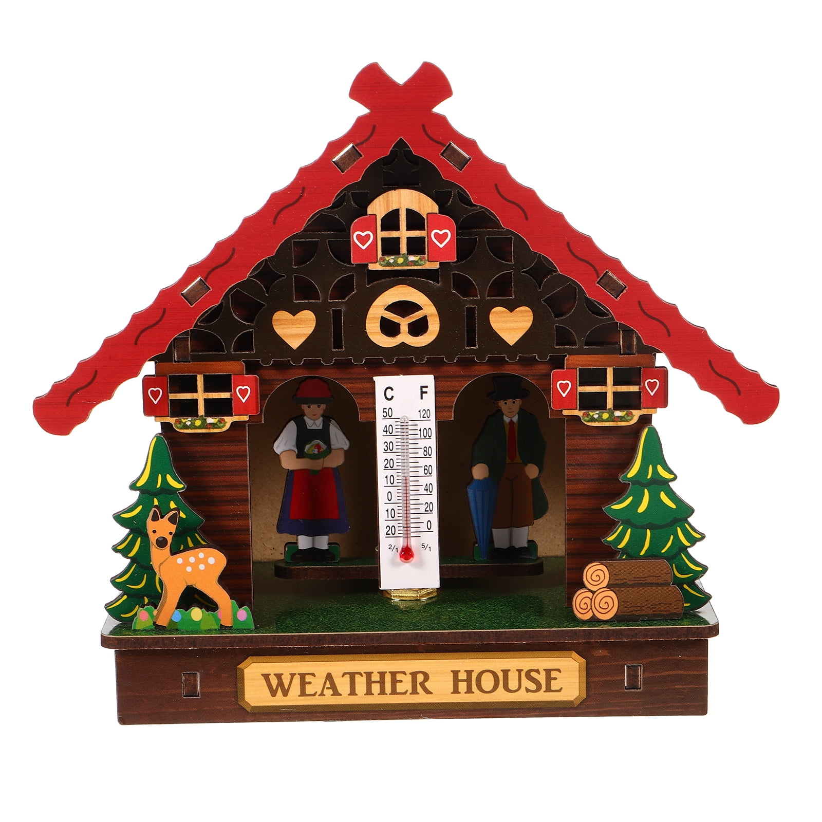 Click here for Miangastore Weather House Wooden Barometer Wall Mo... prices