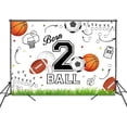 Born Two Ball Backdrop Sports Theme 2nd Birthday Background for Boys ...