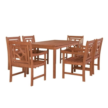 Renaissance Outdoor 5-piece Wood Patio Stacking Table Dining Set ...