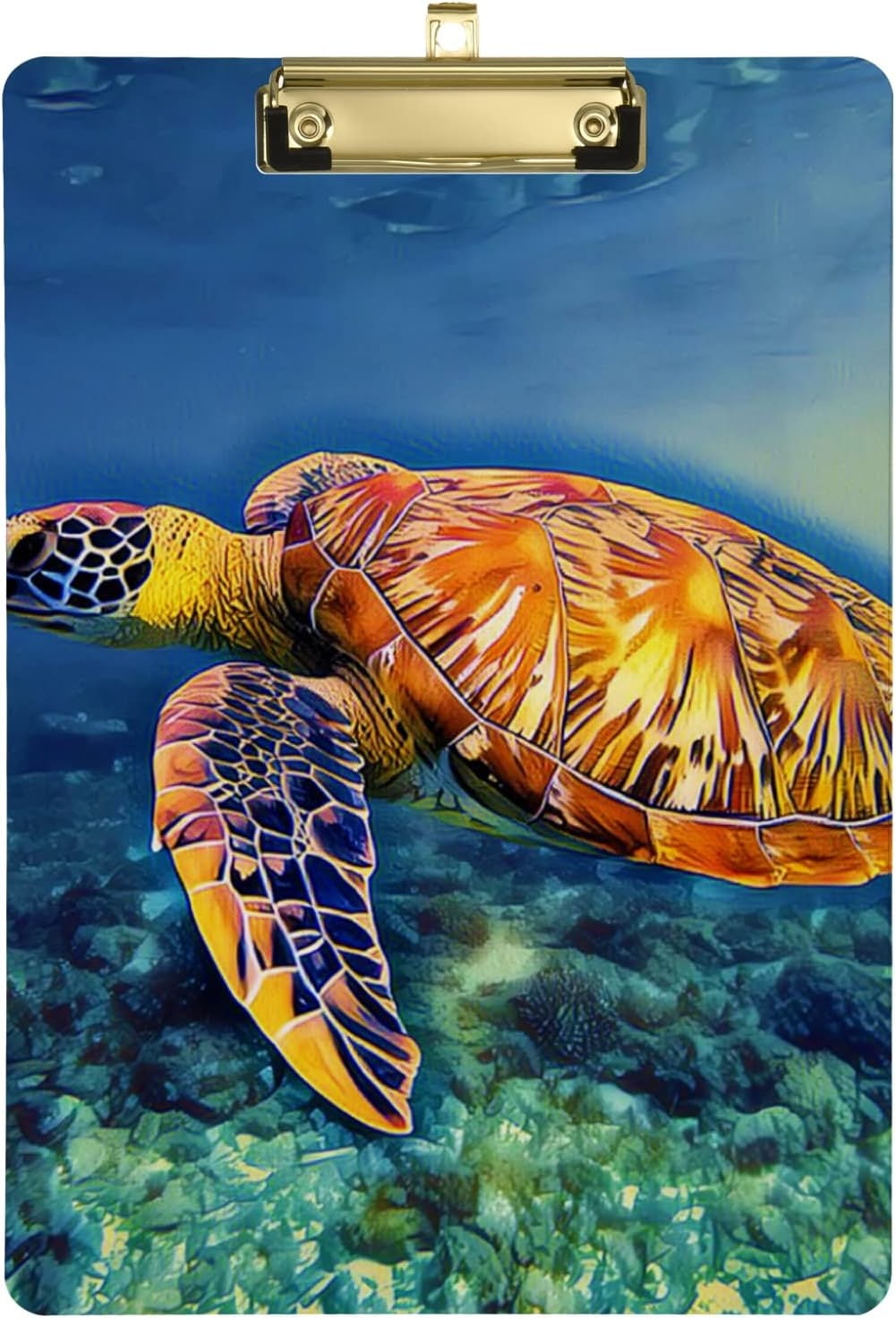 FMSHPON Sea Turtle Underwater Clipboard Hardboard Wood Nursing Clip ...