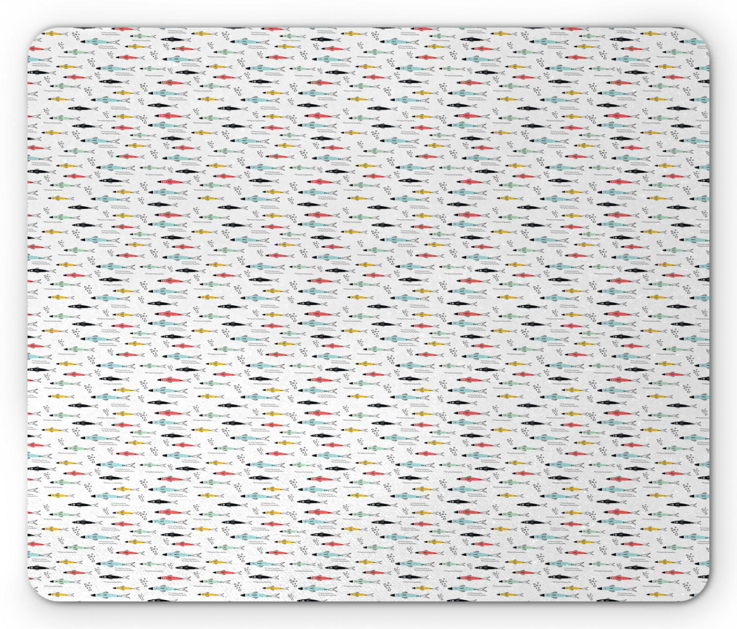 Wave Mouse Pad, Sketch Design Underwater World Pattern with Colorful ...