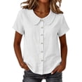 Blczomt Tops for Women Trendy White Short Sleeve Casual T Shirt ...