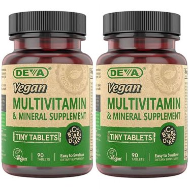 Deva Vegan High Potency Multivitamin & Mineral Supplement, Daily Iron ...