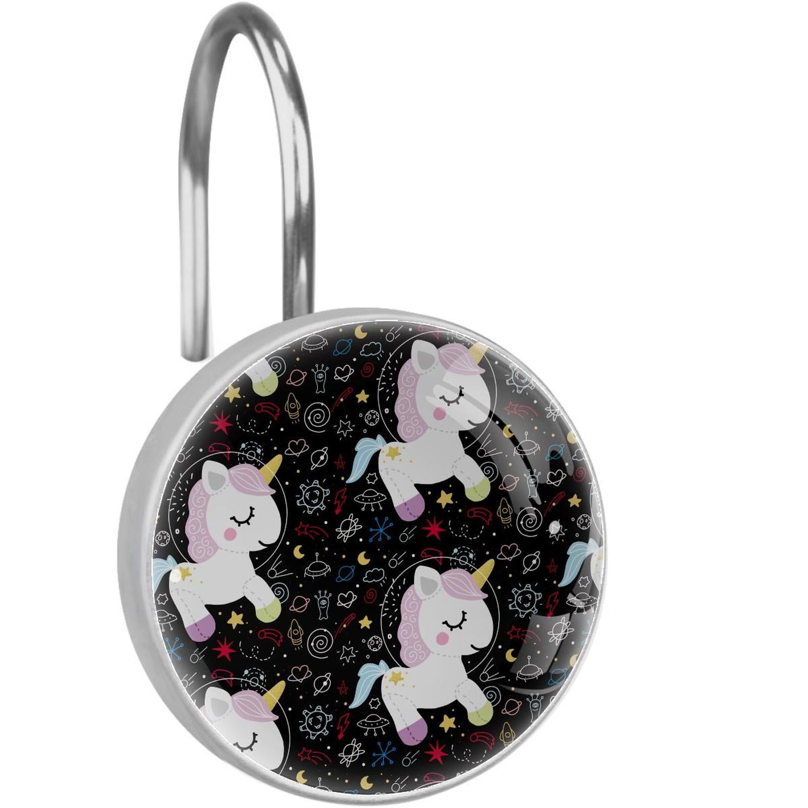Unicorn Shower Curtain Hooks（Set of 12）for Home Hotel Shower Rods ...