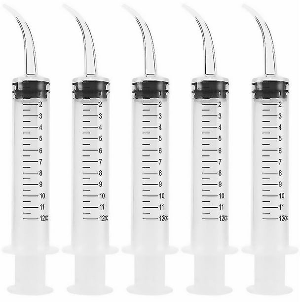 Jeringa de irrigación oral desechable de 5 piezas con puntas curvas ...