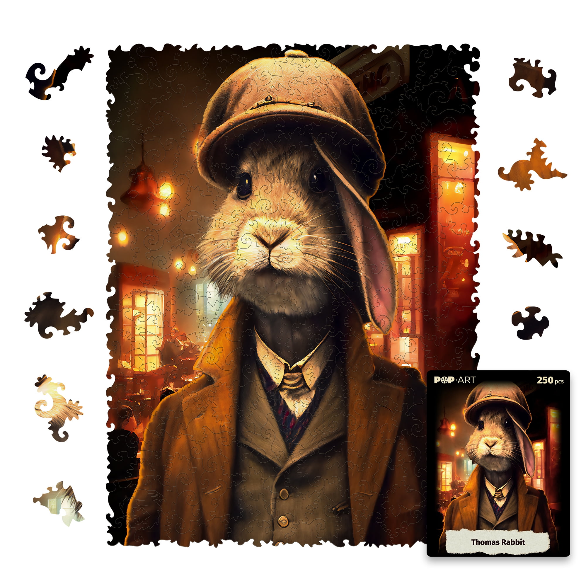 UNIDRAGON Wooden Jigsaw Puzzle Pop Art Thomas Rabbit 250 pieces ...