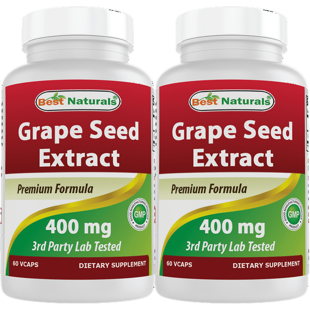 Best Naturals Grape Seed Extract Supplements, 400mg 60 Vegetarian ...