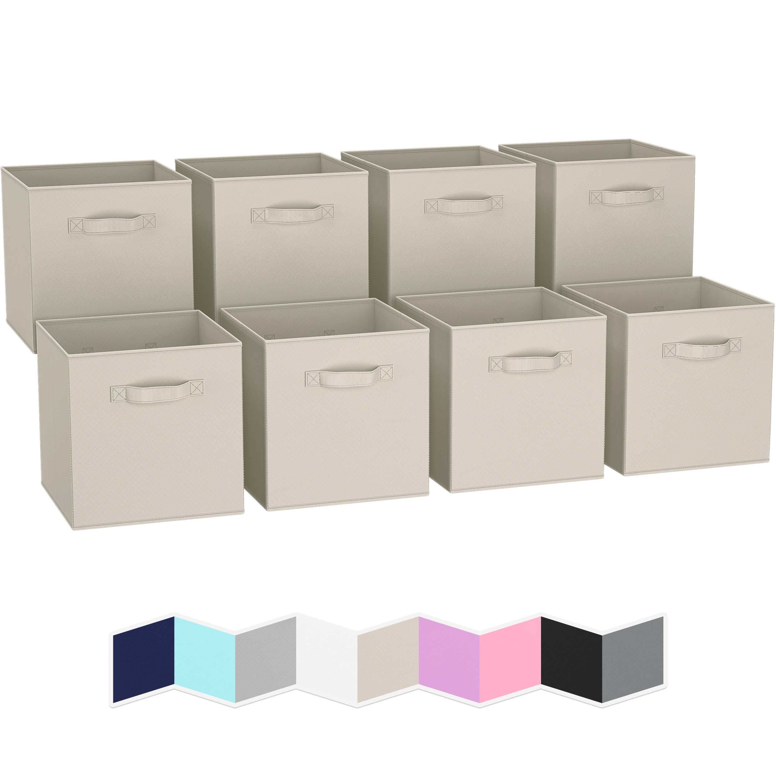 Royexe Storage Cubes - 11 inch Cube Storage Bins (Set of 8). Fabric ...