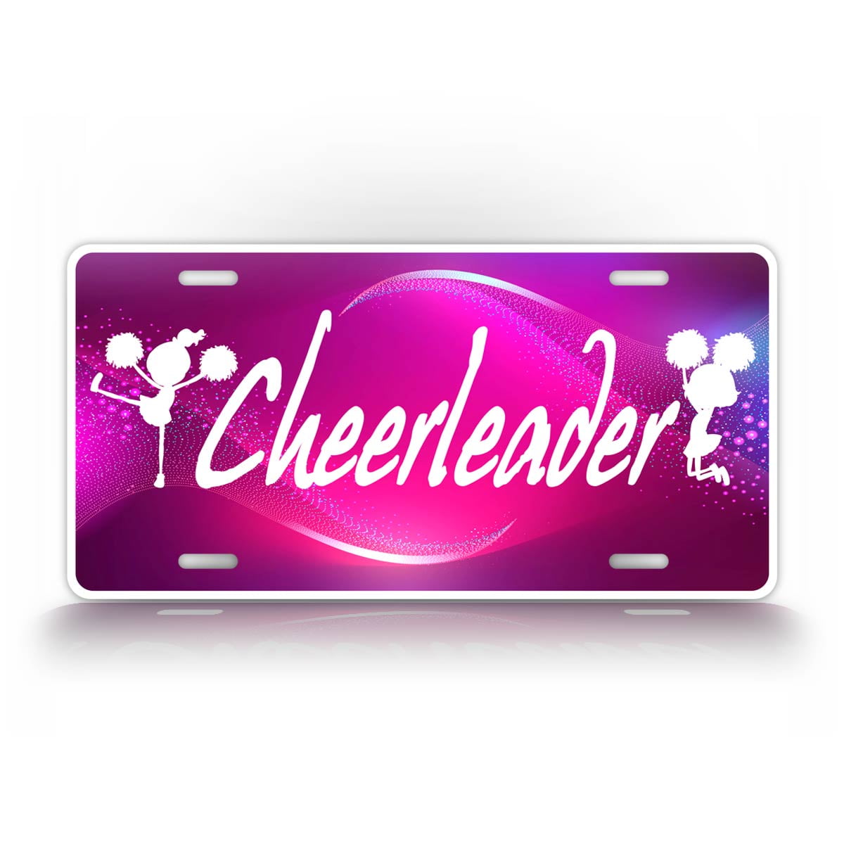 Cheerleader Girl License Plate Violet Color Cheerleader Pom Poms Auto ...