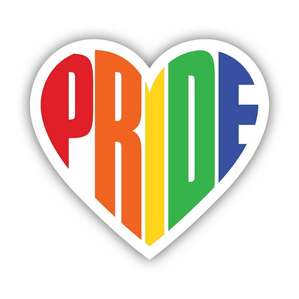 Rainbow LGBTQ Pride Flag Heart Sticker Decal - Self Adhesive Vinyl ...