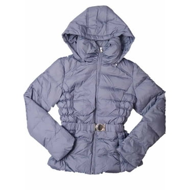 Richie House Little Girls Grey Fur Hood Bow Padded Winter Jacket 7 - Walmart.com