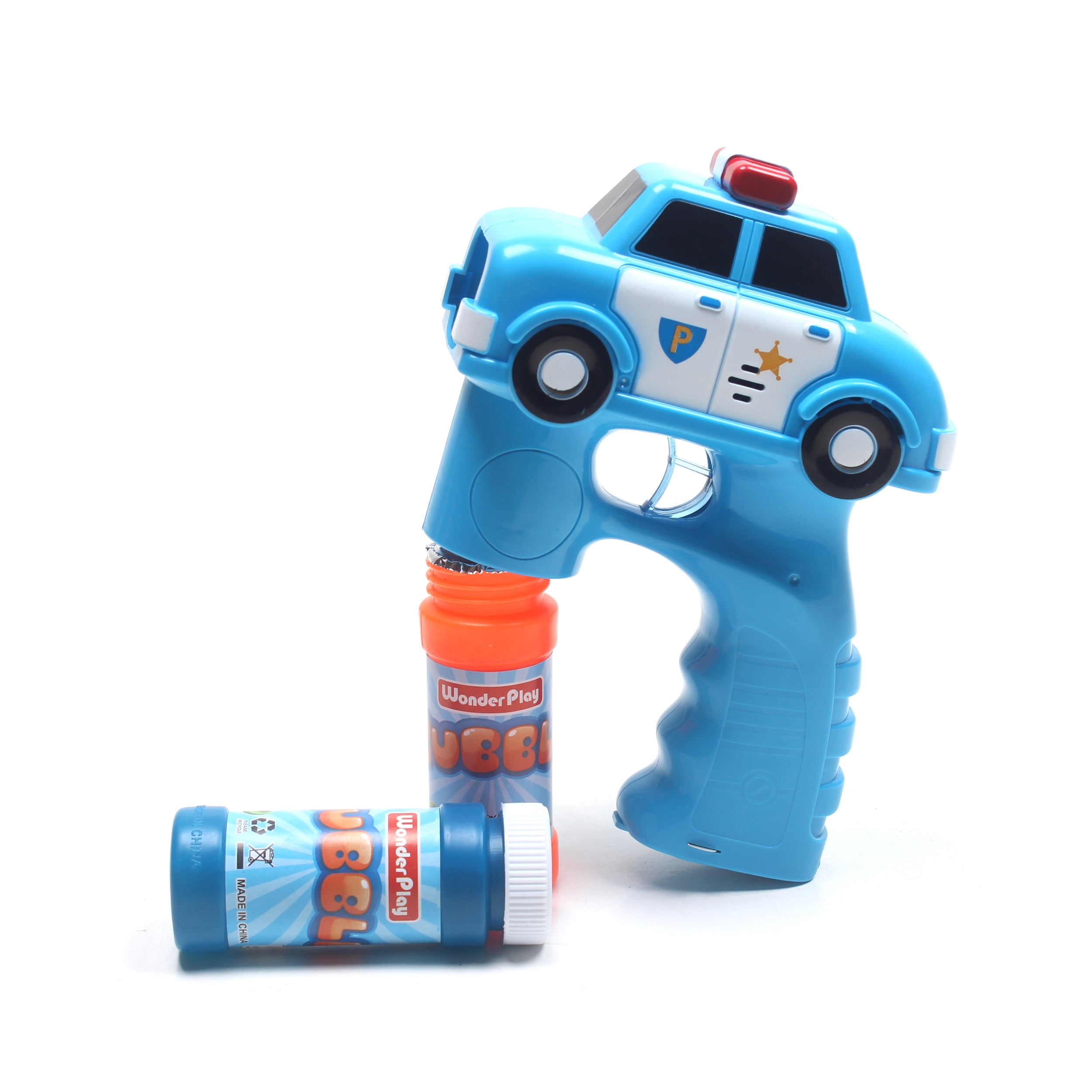 WonderPlay Wonder Bubble Police Bubble Gun With Sounds & Lights - Blue ...