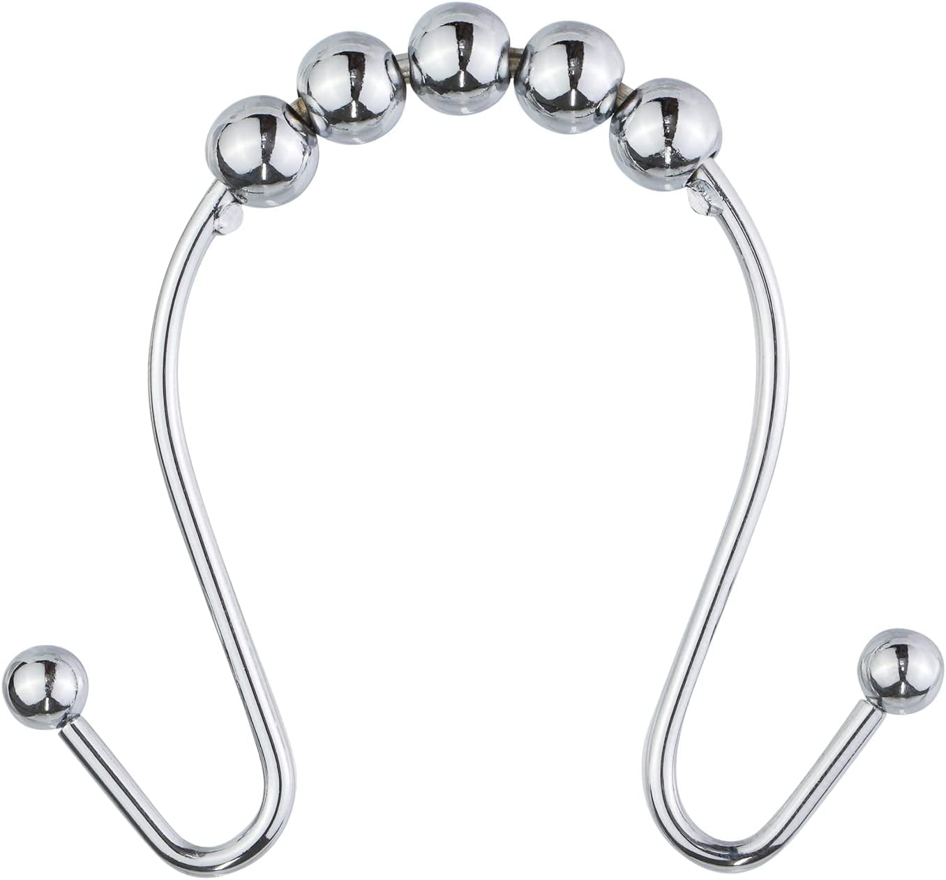 Decorative Shower Curtain Hooks, Roller Rings & Rust-Resistant Metal ...