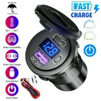 Metal 45W PD Type C Dual USB C Fast Car Charger Socket 12V/24V Car ...