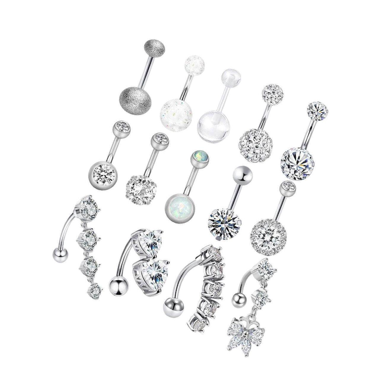 Click here for Mmirethe 14pcs 14g Belly Button Rings Stainless Bo... prices