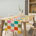 Colorful Plaid Checkered Table Runner Abstract Modern Geometric Rainbow ...