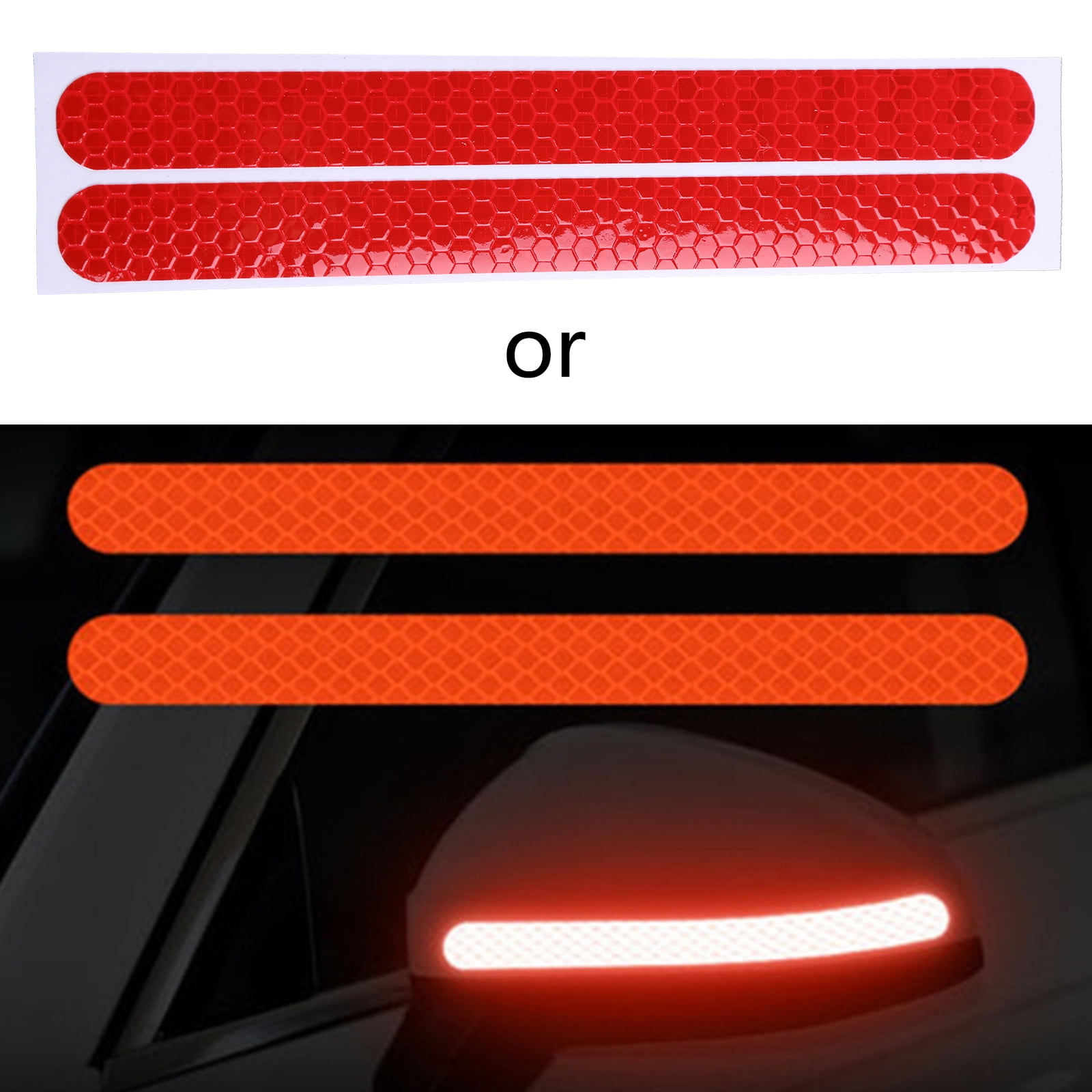 2Pcs/Set Car Reflector Stickers Waterproof Safety Caution Reflective ...