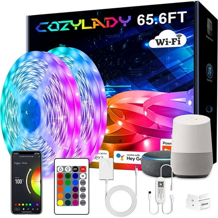WiFi LED Strip Lights, Music Sync LED Light Strip Compatible with Alexa ...