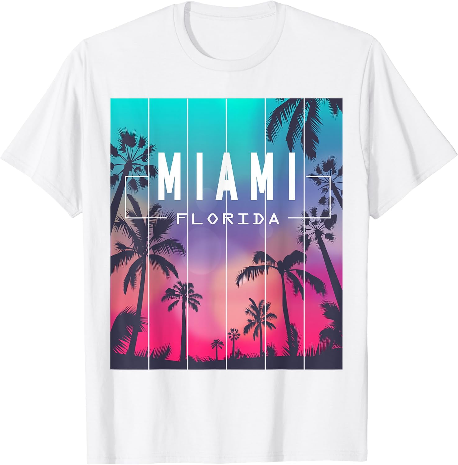 Miami Beach Florida Sunset - I Love Miami Beach Souvenir T-Shirt ...